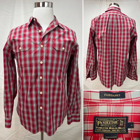 Pendleton | Shirts | Mens Pendleton Fairbanks Red Plaid Mint Green ...